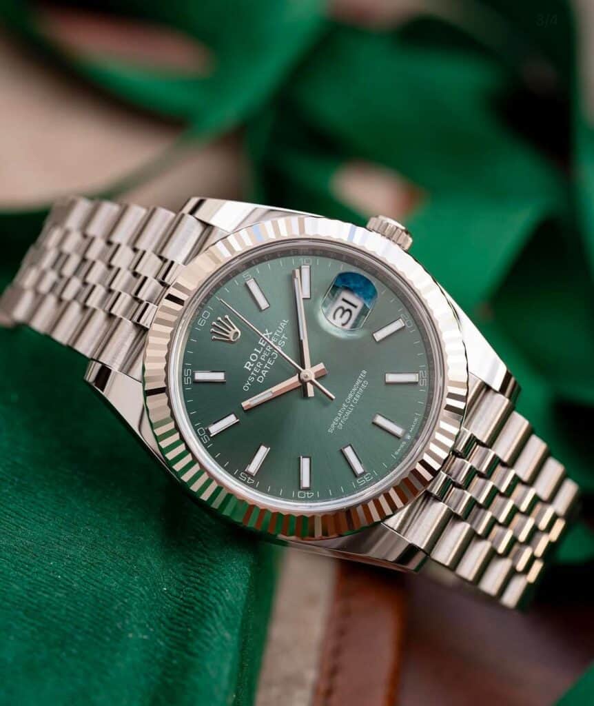 Rolex Oyster Perpetual Green Dial Watch
