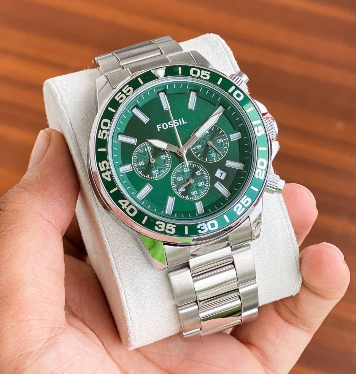Fossil Grant Chronograph Green Dial