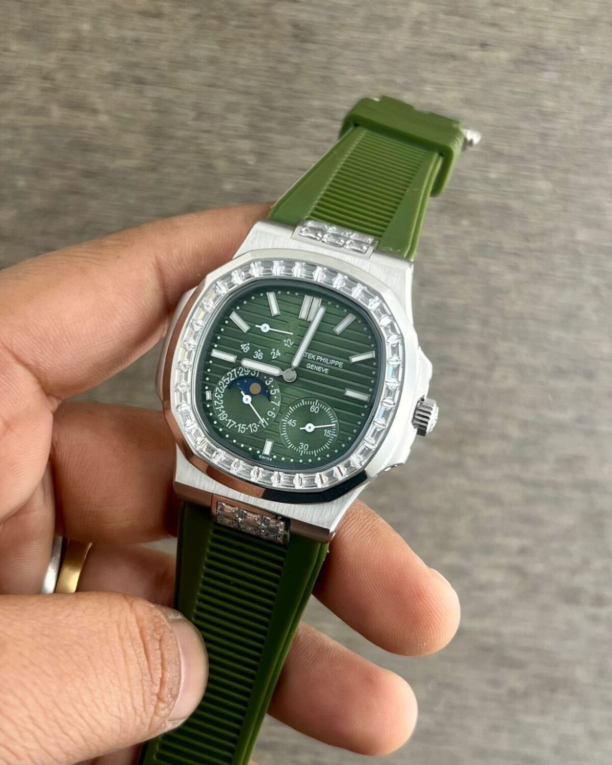 Patek Philippe Nautilus Diamond Bezel Green Dial