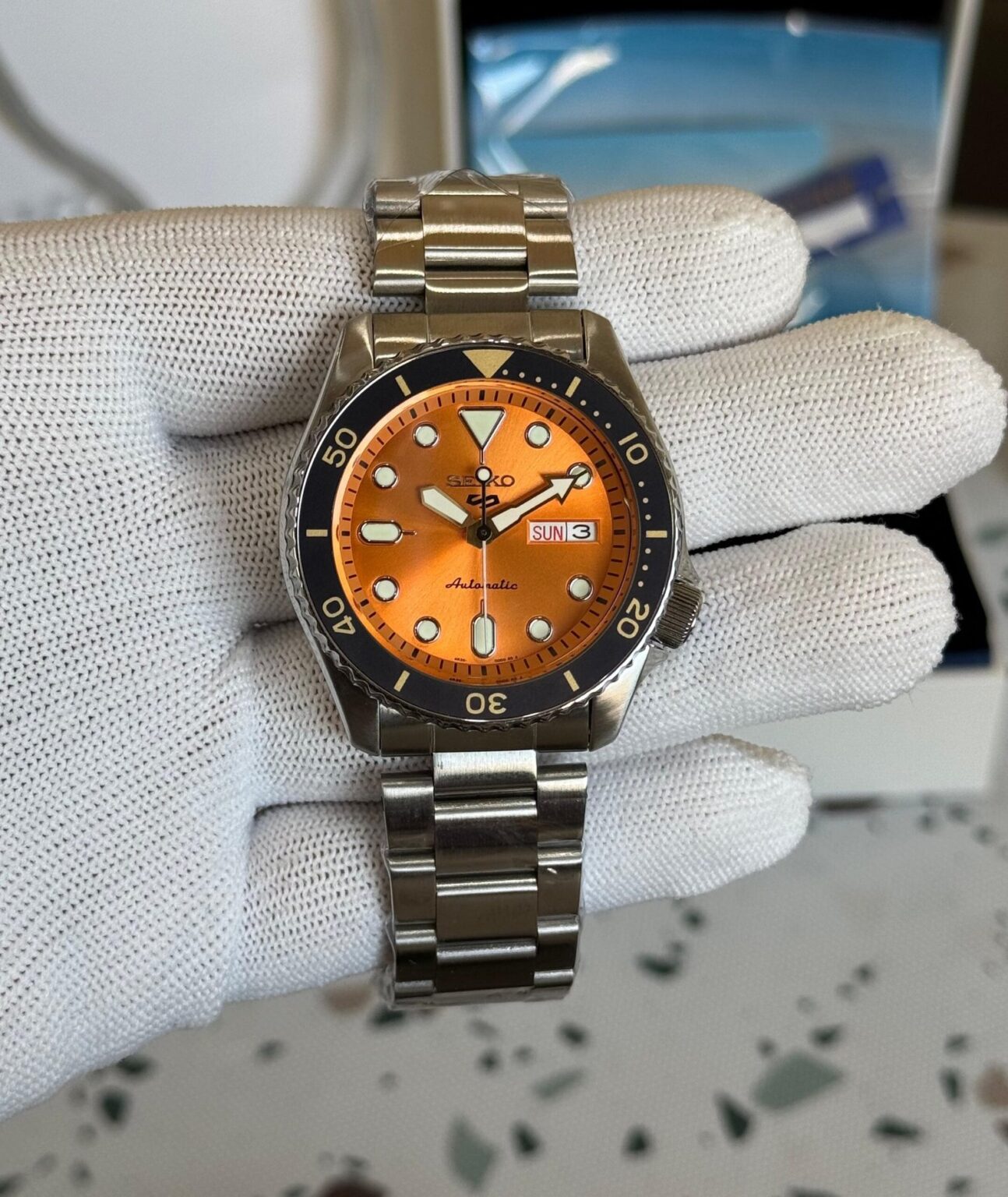 Seiko 5 Sports SRPD59K1 Orange Dial Watch